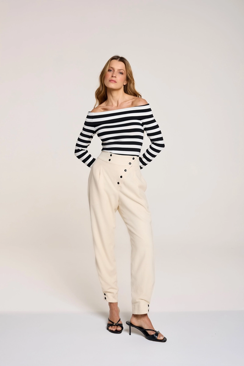 BLUSA OMBRO A OMBRO LISTRADA - BLUSA OMBRO A OMBRO - BLUSA